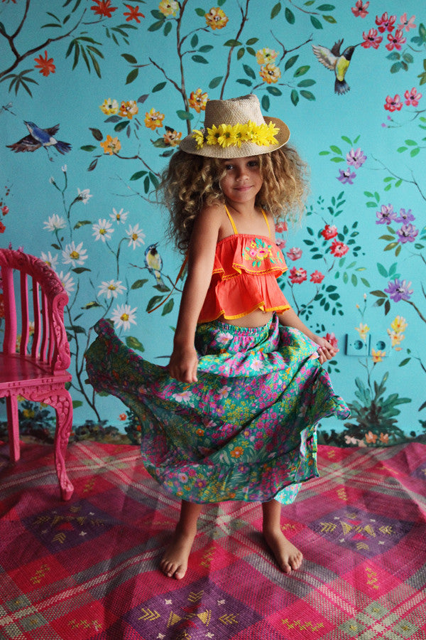 Kitty Top - Coral with hand stitch– Coco and Ginger