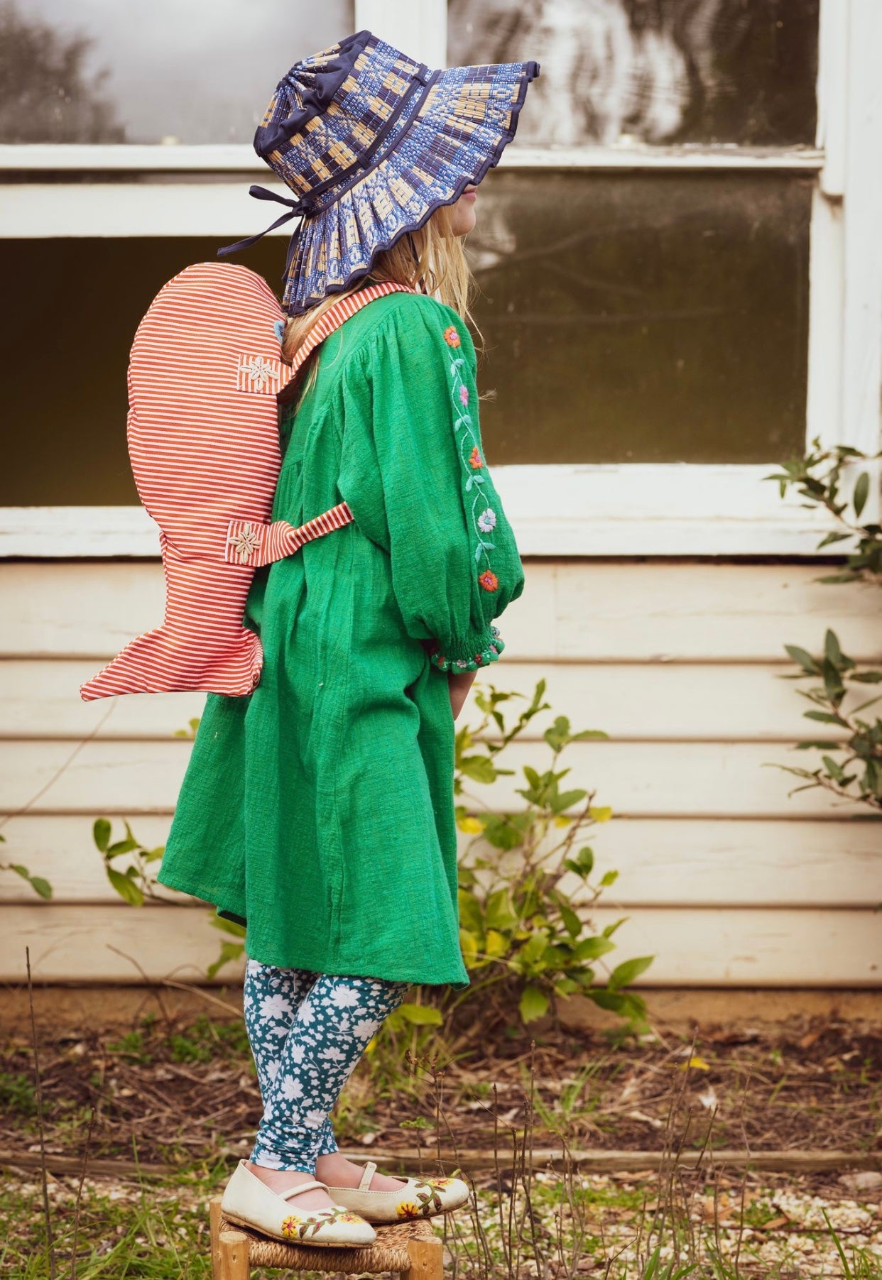 Canvas Cherry Stripe Fish bag– Coco and Ginger