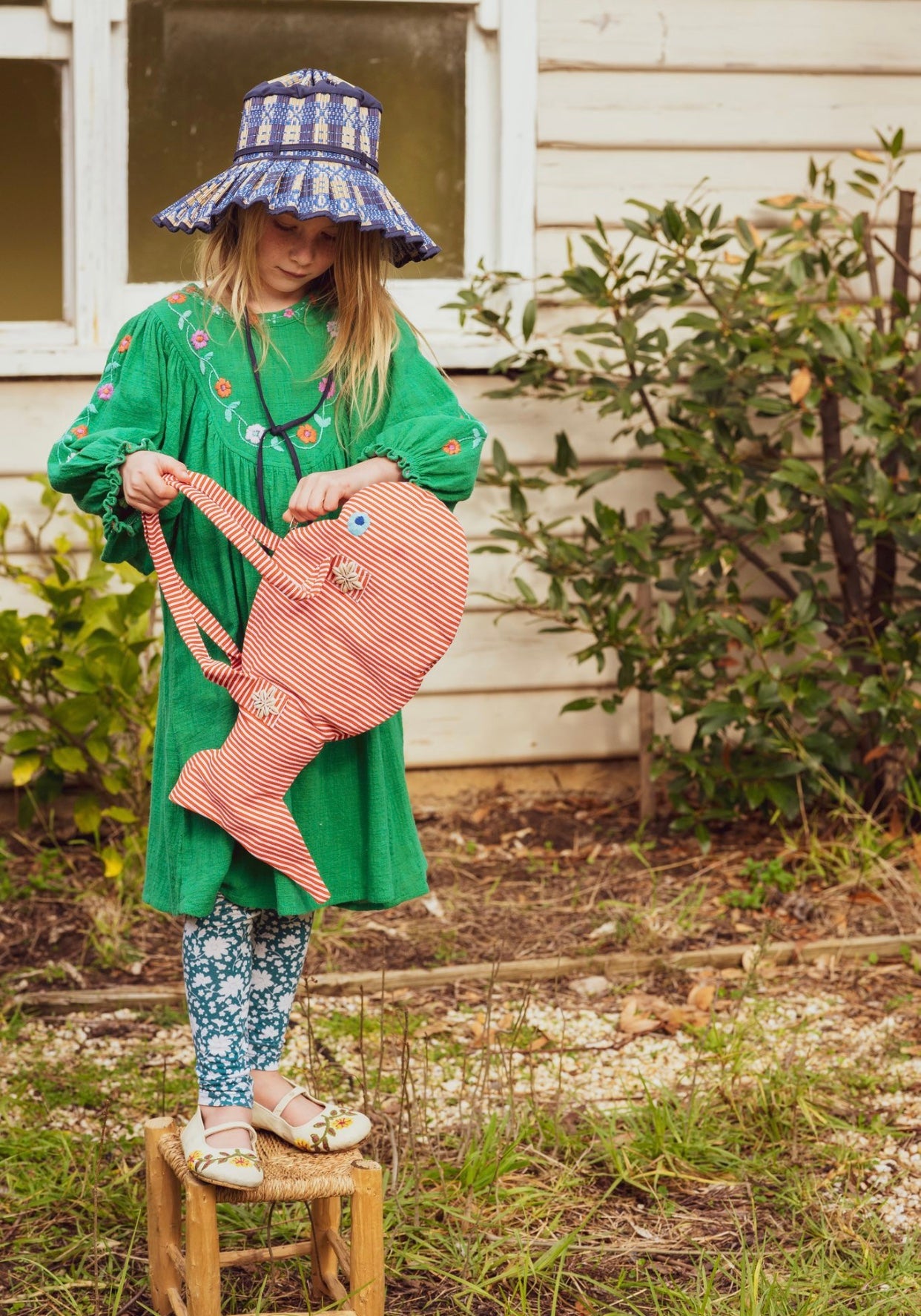 Canvas Cherry Stripe Fish bag– Coco and Ginger